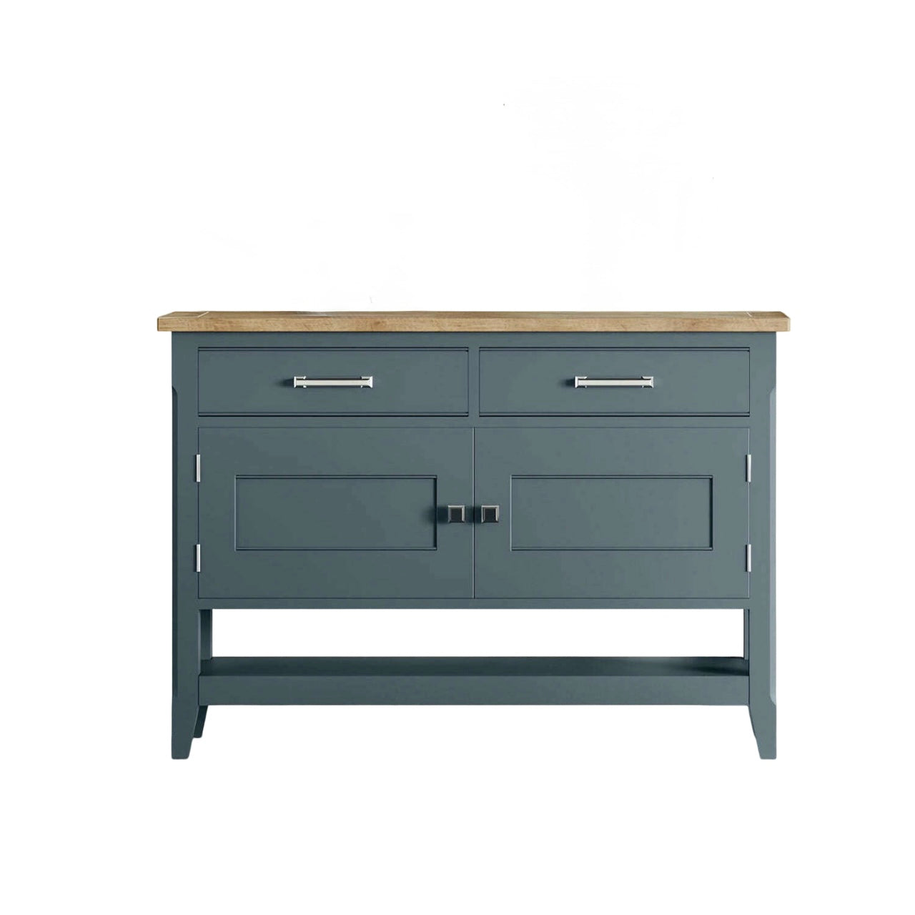 Signature Small Blue Sideboard with Oak Parquet Top – Stylish Storage ...