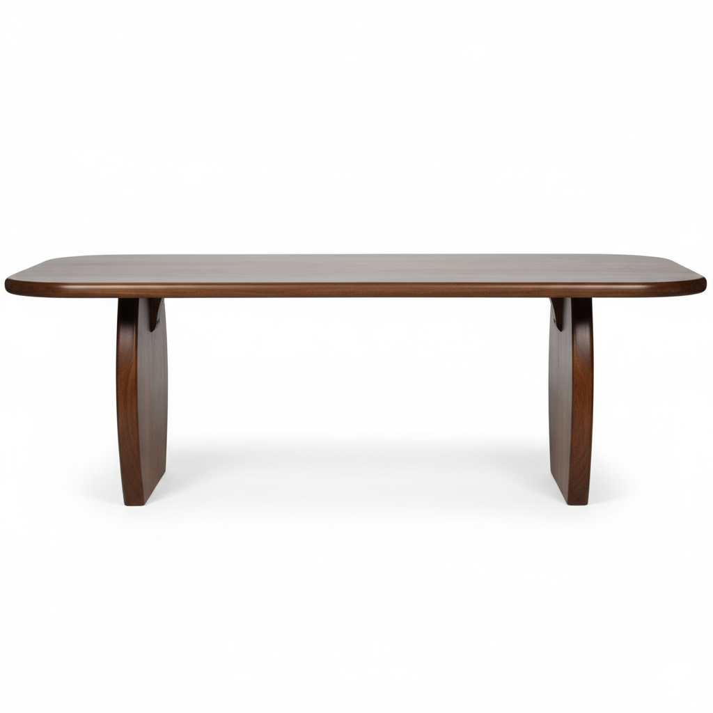 Monterey Mango Wood 220cm Dining Table | Solid Wood with Curved Legs ...
