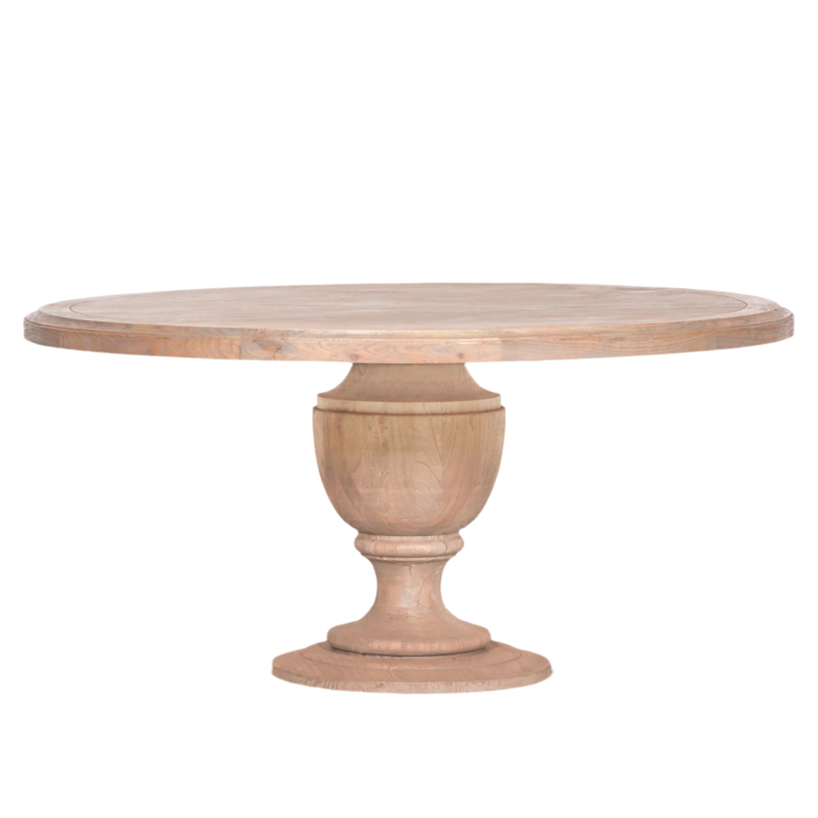 Ashwick 162cm Round Mango Wood Dining Table | Handcrafted with Carved ...