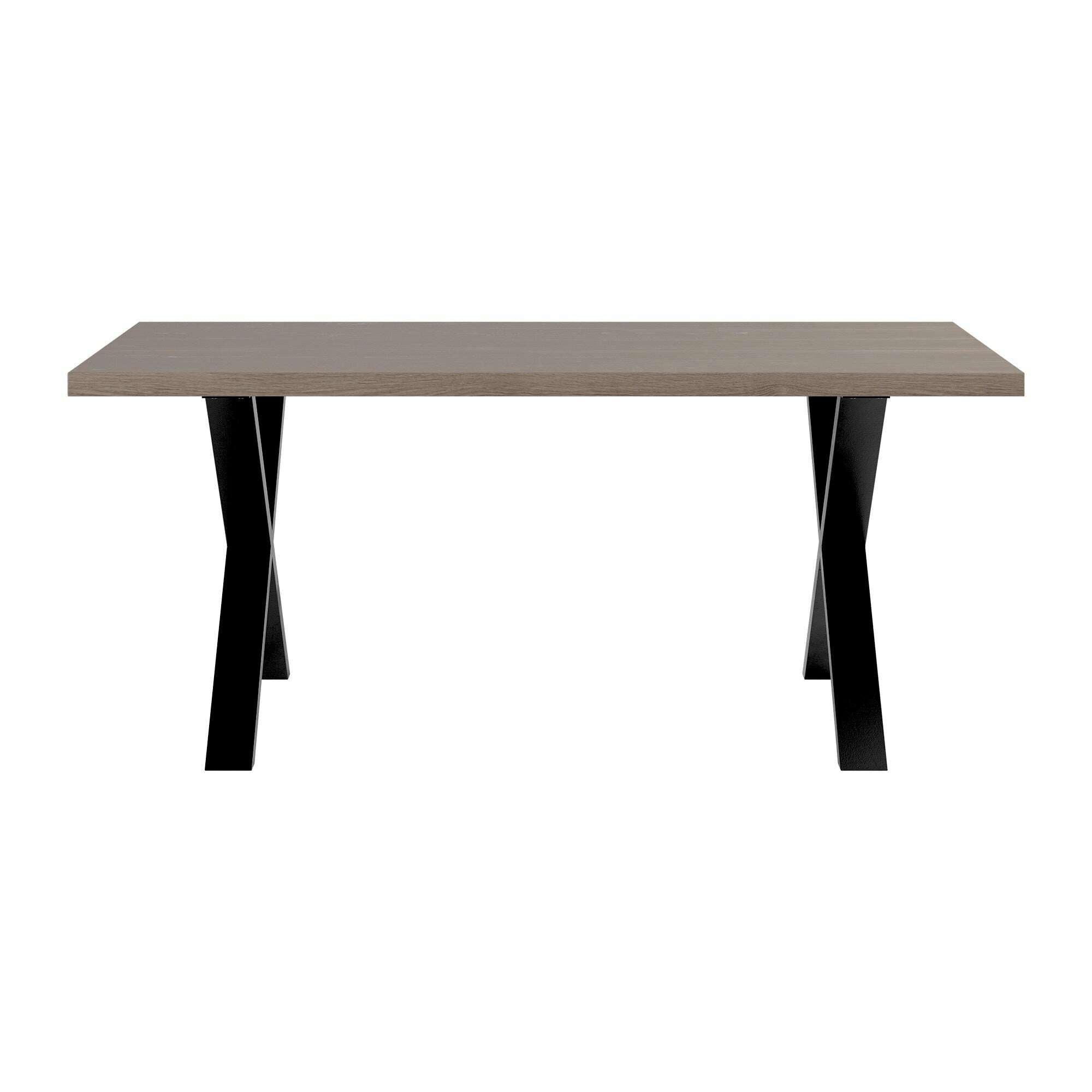 Duskwood X-Leg Dining Table | Rustic Texture with Bold Metal Contrast ...