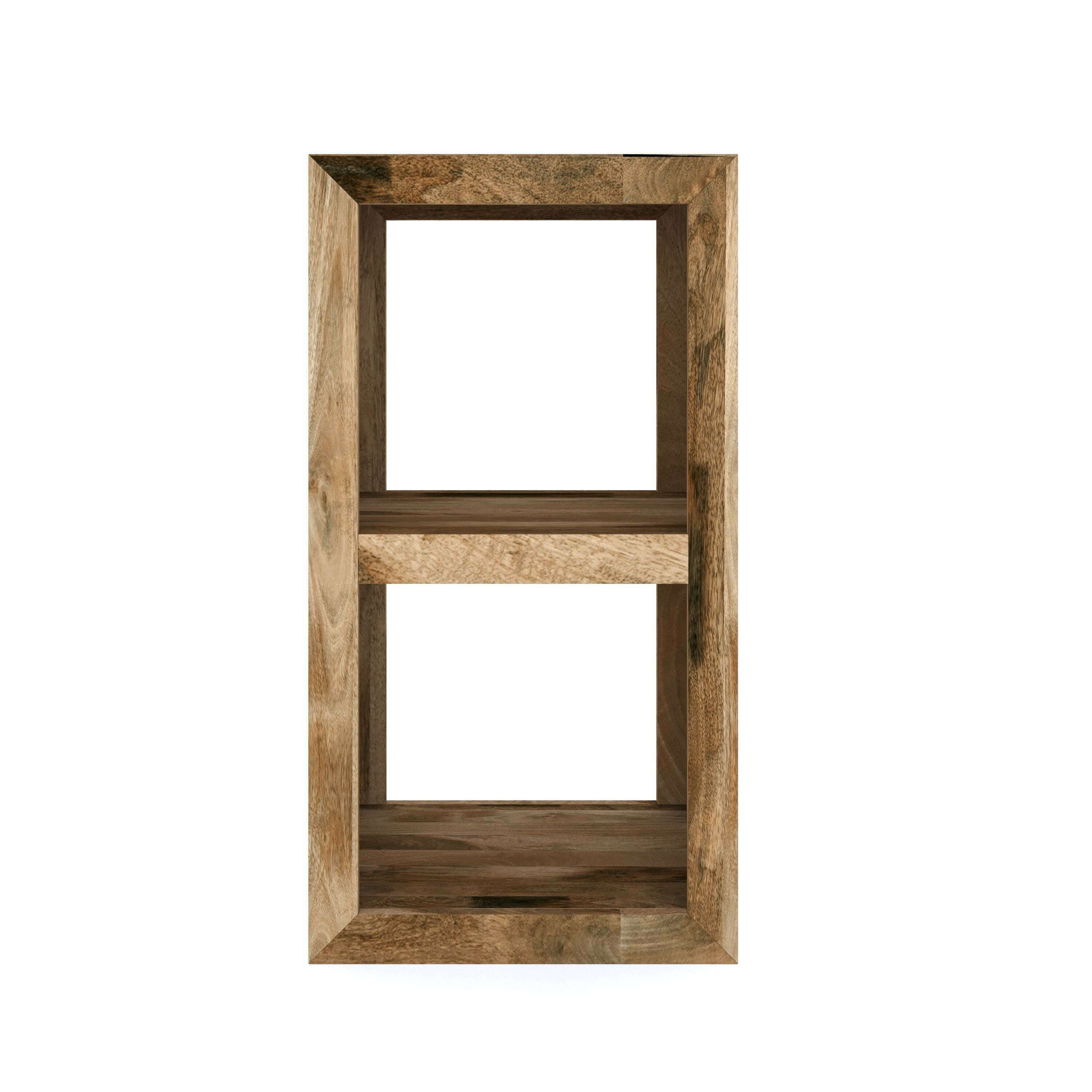Rumi Mango Wood 2 Cube Display Unit | Slim, Solid Wood Storage – Heart ...