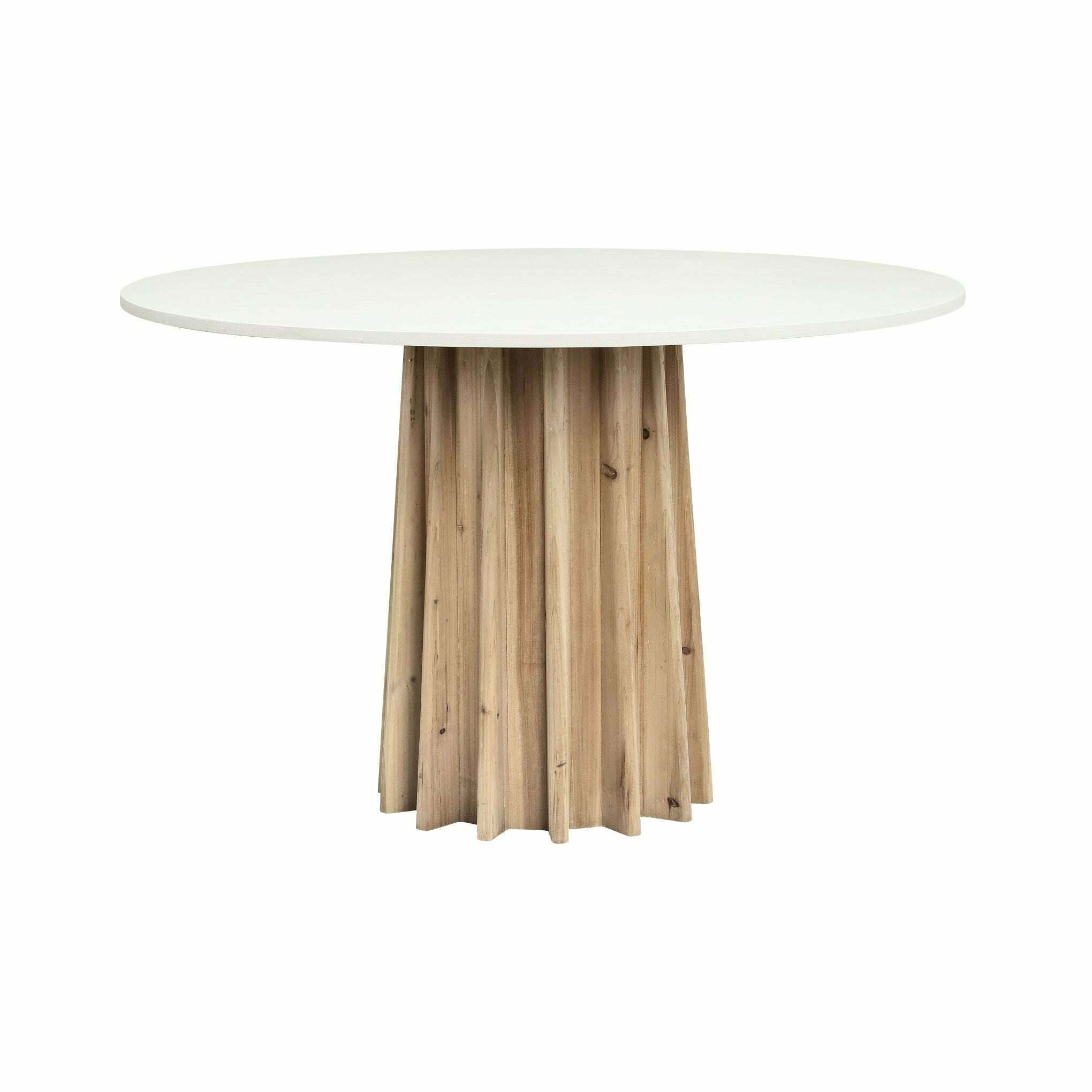 Sunara Round Dining Table | Sculptural Form with Rustic Charm – Heart ...